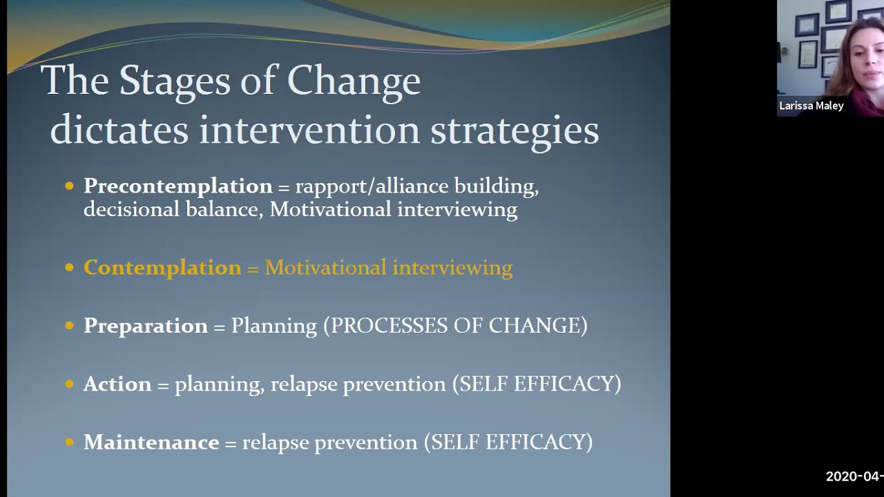 Stages of Change and Motivational Interviewing 4/7/2020 - YouTube