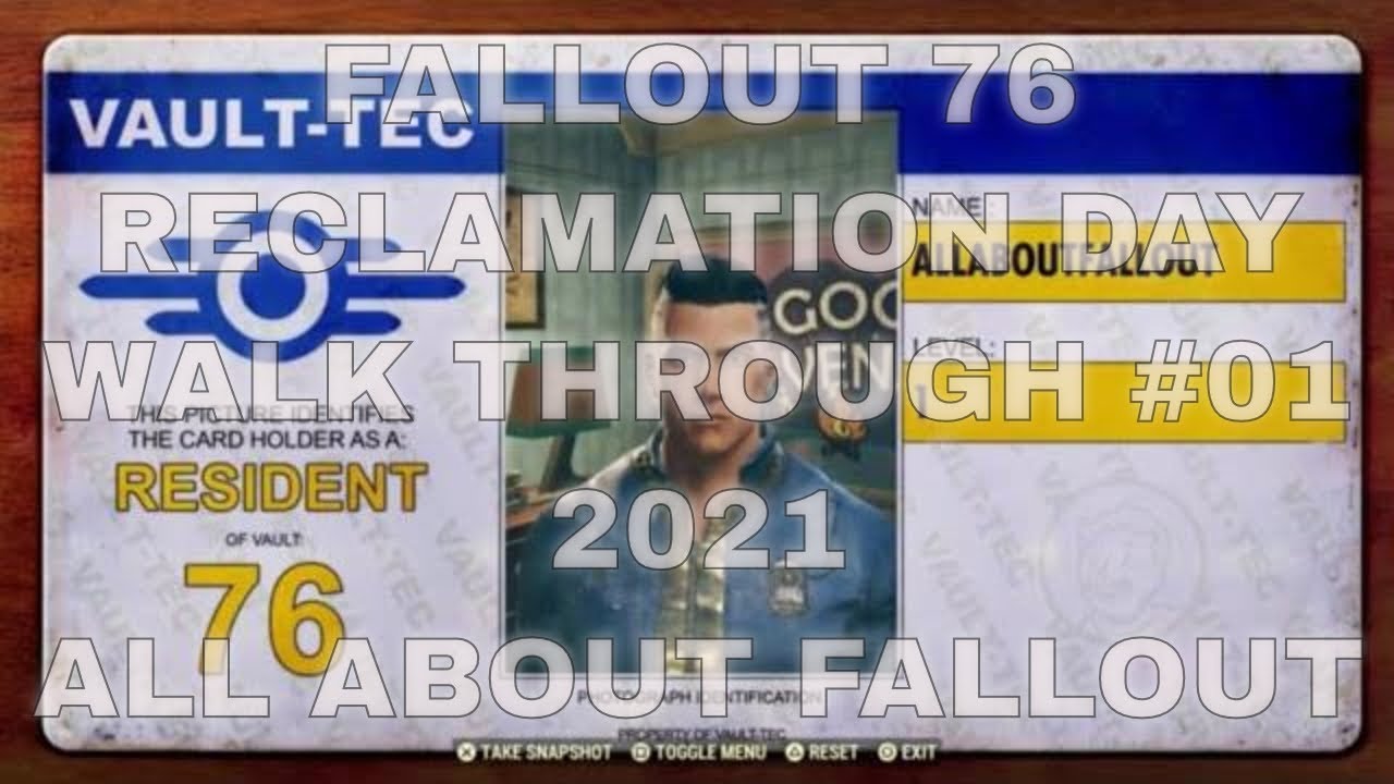 Fallout 76 Reclamation Day Leave Vault 76 2021 Walkthrough #01 - All ...