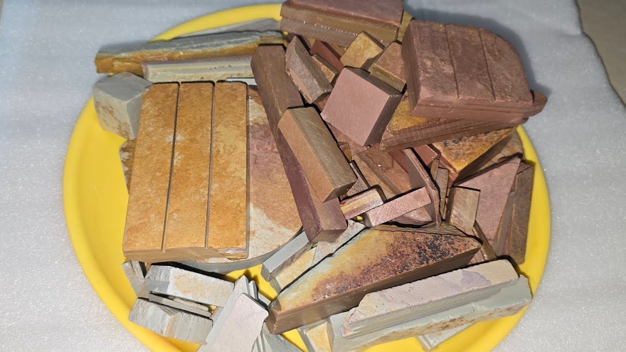 🍃PART-1🍃|| 🤍 ️RED & WHITE SLATE ITEMS SOFT WET SCRAPING ️🤍|| FULL ...