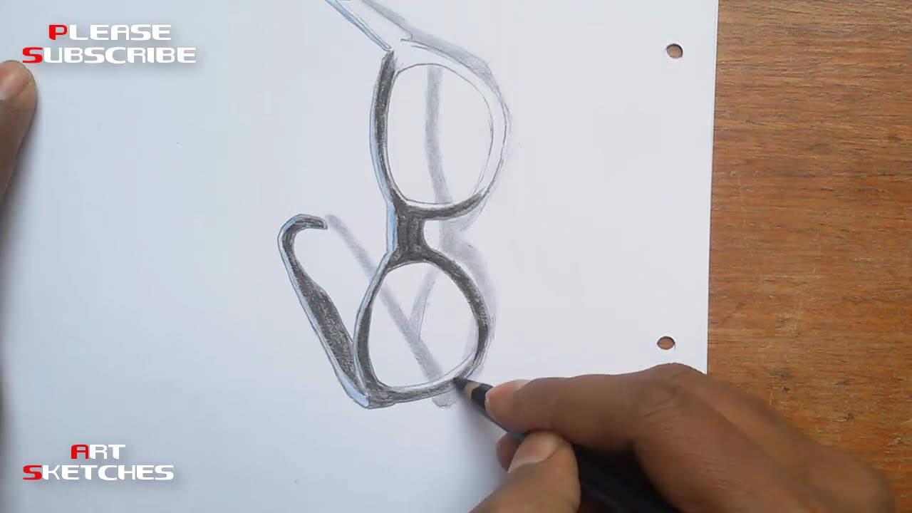How to Draw 3D Sketch step by step | 3d spectacles | 3D Chashma Drawing ...