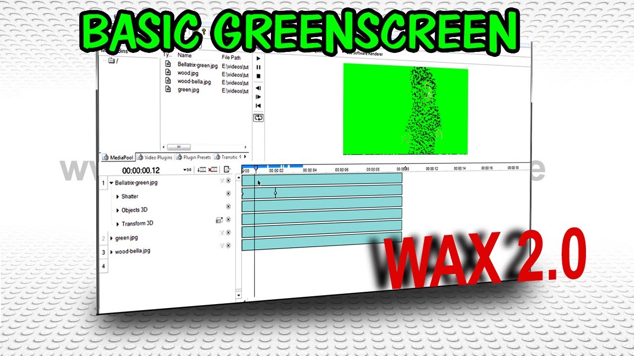WAX 2.0 Grundlagen u. Greenscreen Tutorial - YouTube