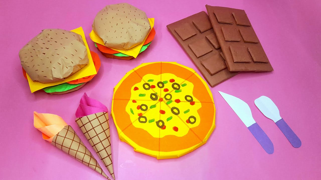 How to make bakery set | how to make miniature food with paper | DIY ...