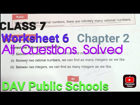 The Dav maths Classes Class 7 Chapter 2. Worksheet 6 - YouTube