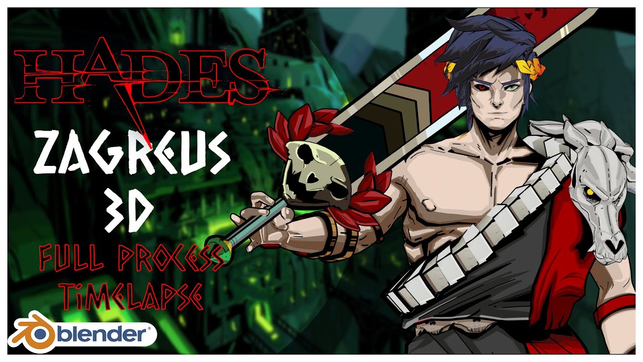 Zagreus from Hades Sculpt in Blender! stylized (24 hrs in ONE) - YouTube