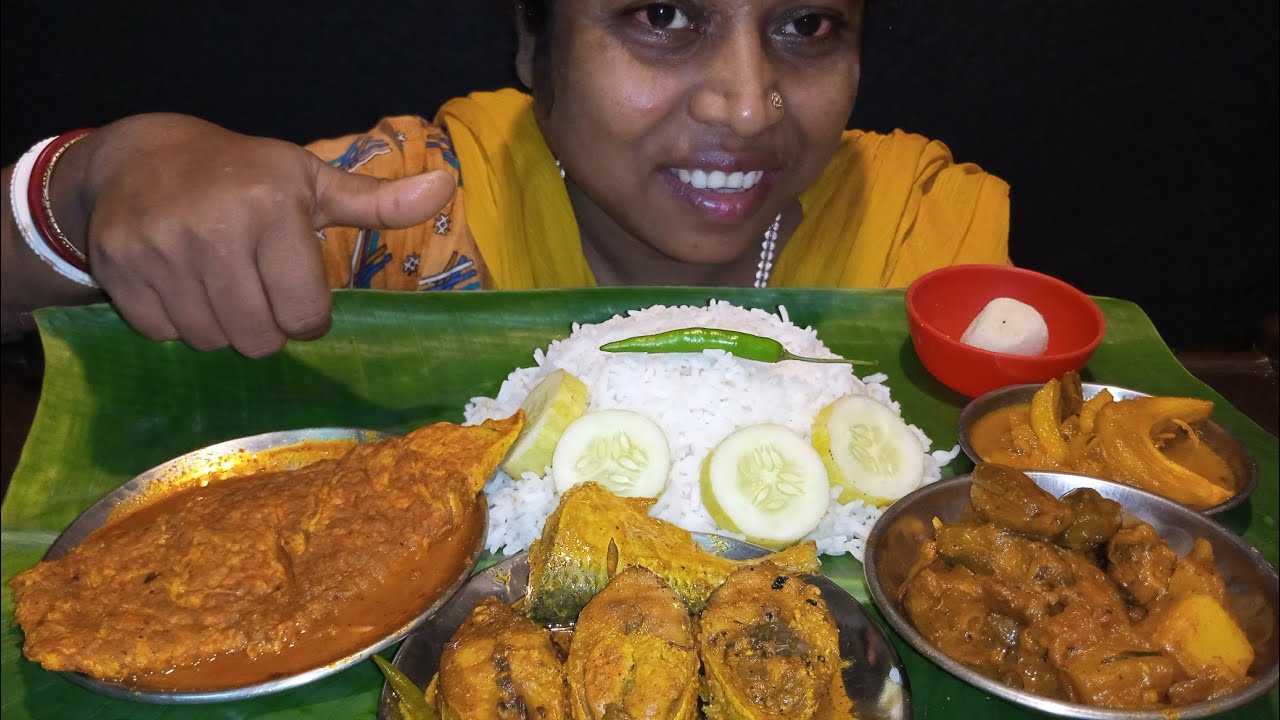 TODAY VERY TASTY EATING SHOW RICE,SPICY EGG CURRY,PATOL CHINGRI,ILISHl ...