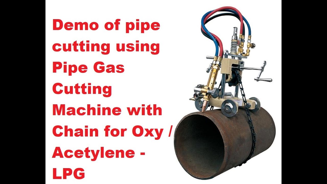 Demo of pipe cutting using Pipe Gas Cutting Machine with Chain for Oxy ...