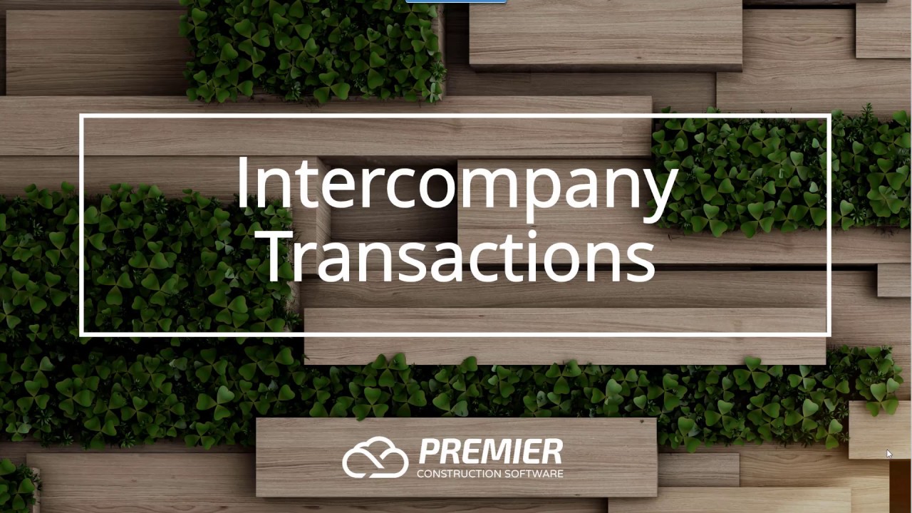 Intercompany Transactions in Premier - YouTube
