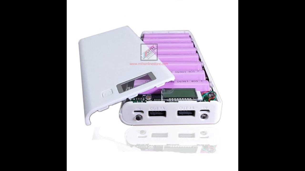 DIY Power Bank Cover 8 Batteries - YouTube