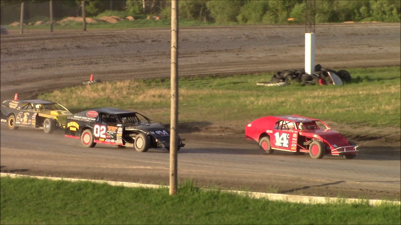 WISSOTA Midwest Modifieds Heat #2 Emo Speedway June 3, 2017 - YouTube
