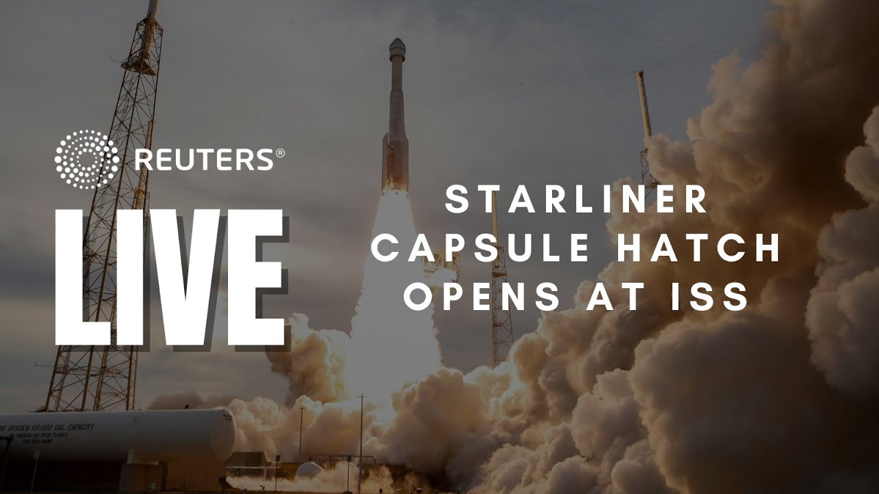 LIVE: Starliner unmanned astronaut capsule hatch opens at the ISS - YouTube