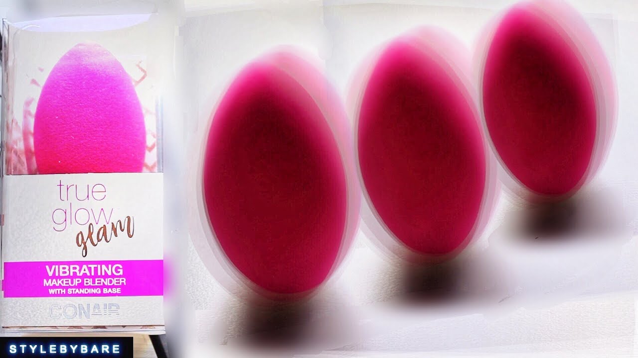 CONAIR TRUE GLOW GLAM VIBRATING MAKEUP BLENDER SPONGE REVIEW - YouTube