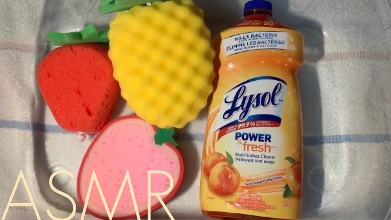 ASMR | Fresh Orange Lysol Fruit Punch Squeeze - YouTube