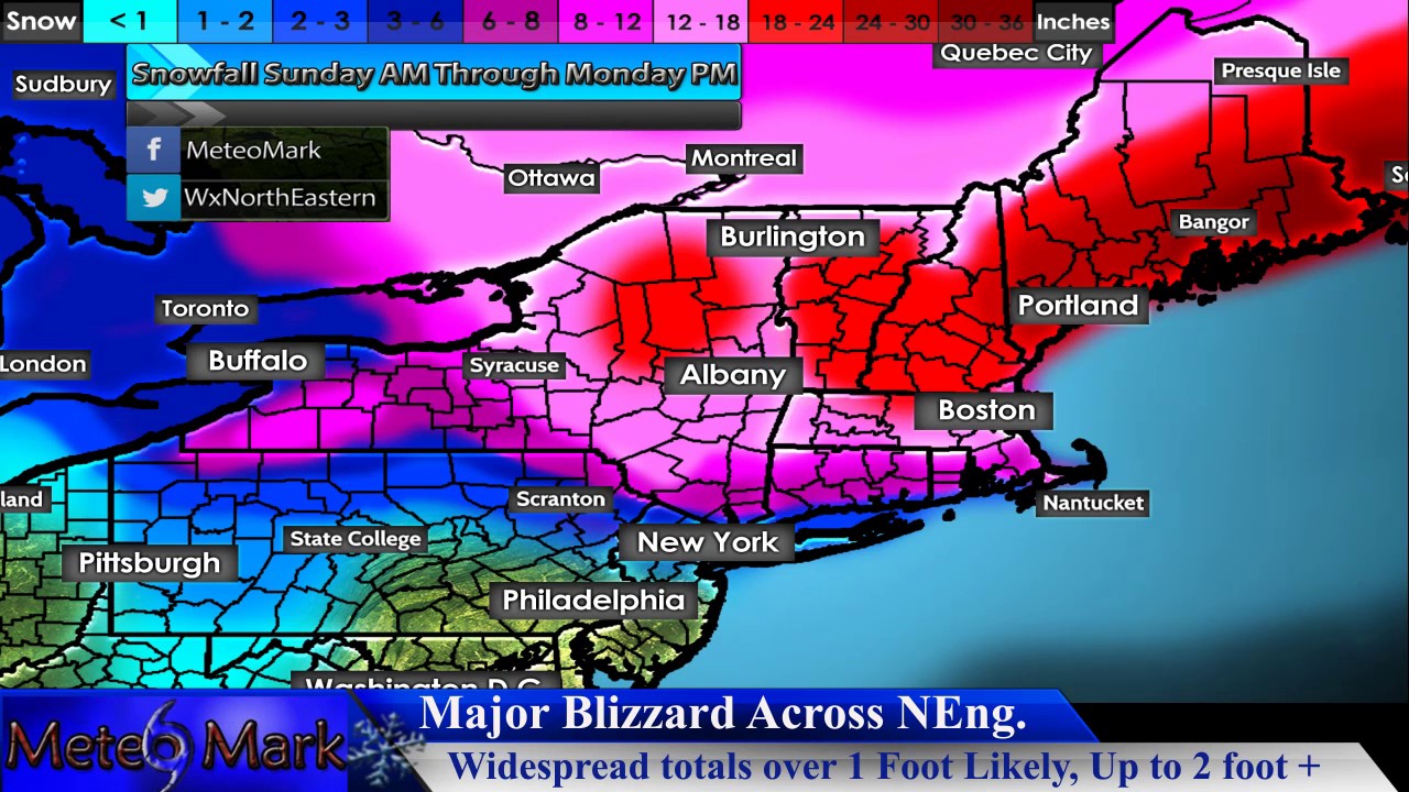 Major Blizzard To Impact New England & Northeast : Feb 12, 2017 - YouTube