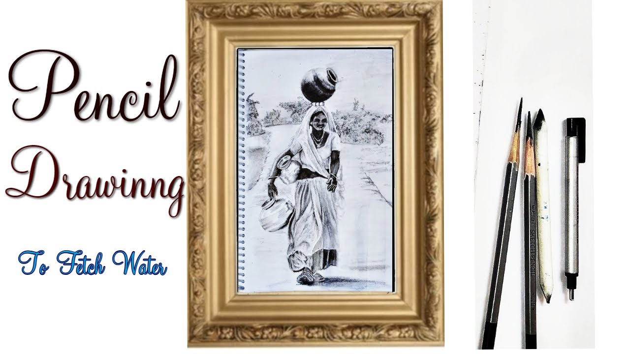 To fetch Water, woman with vessel #ToDraw, #Art, #sketch, #Drawing, # ...