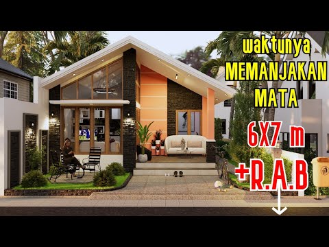 RUMAH MUNGIL yang MEMANJAKAN MATA!!! Rumah Modern Rustic 6x7 meter dg 3 kamar.