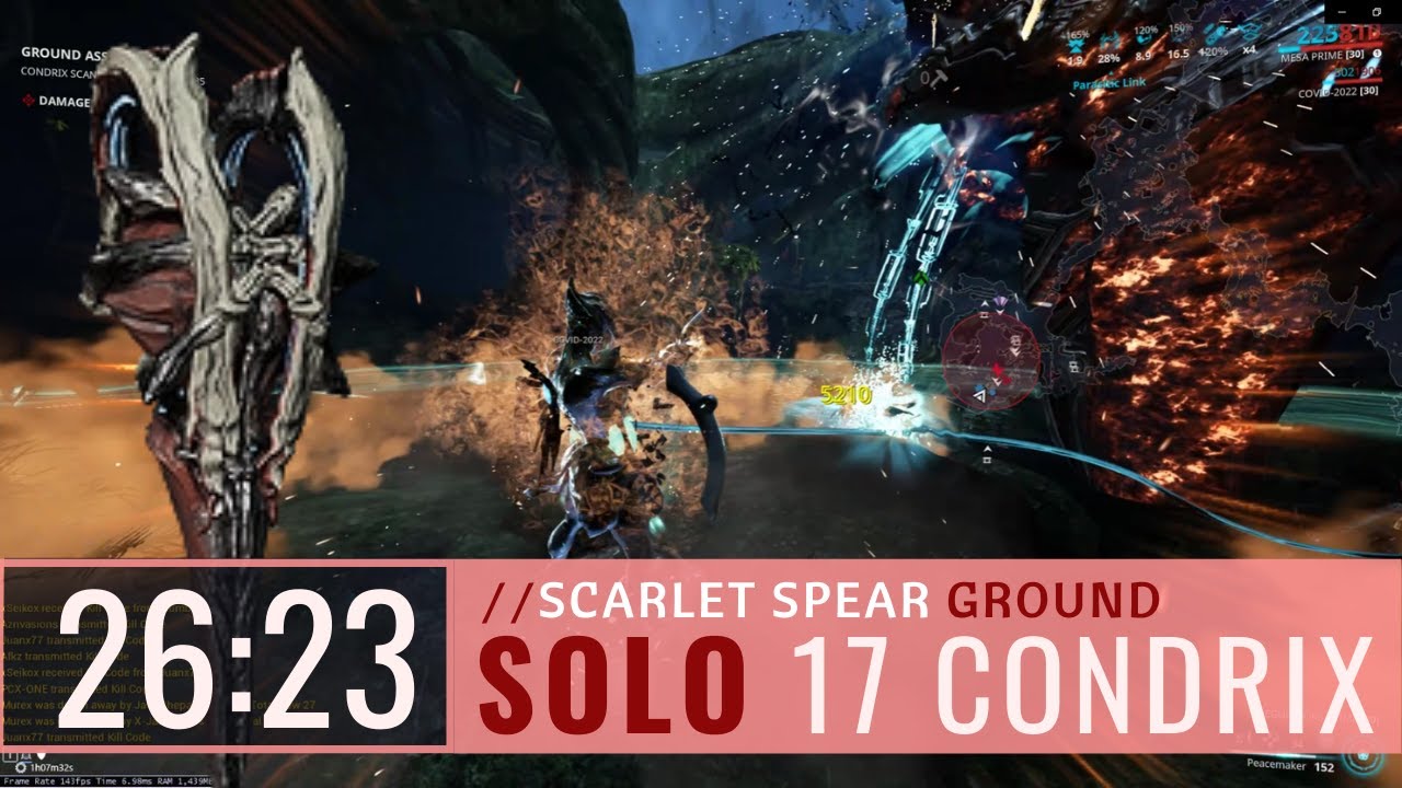 Warframe | Scarlet Spear Event | Solo 17 Condrix [26:23:533 RTA] - YouTube