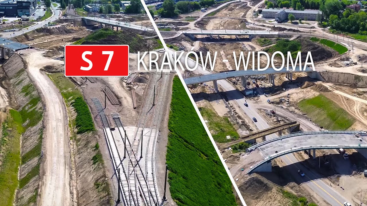 S7 Kraków - Widoma | Węzeł Grębałów Maj 2024 DRON - YouTube