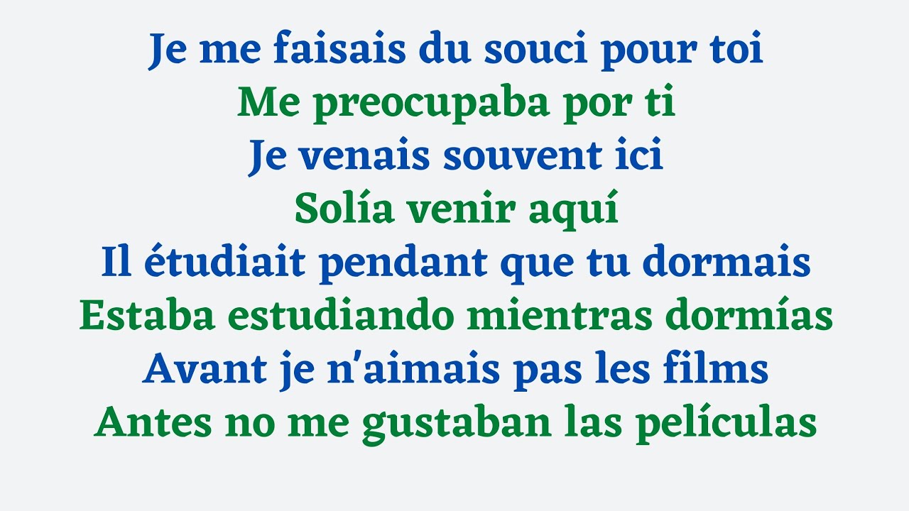 20 Frases al imperfecto del indicativo || Aprende francés rápidamente ...