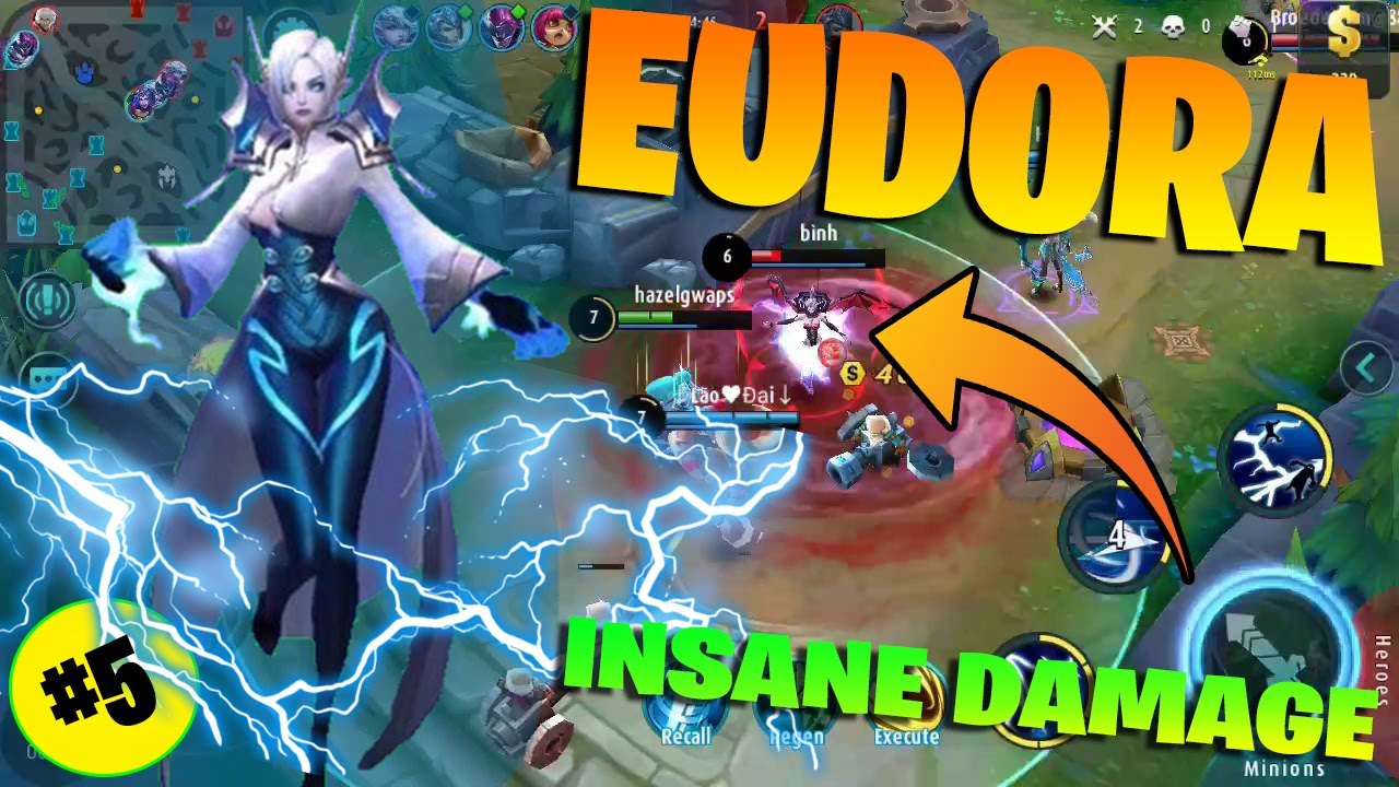 MOBILE LEGENDS INSANE DAMAGE EUDORA GAMEPLAY WALKTHROUGH 5 - YouTube