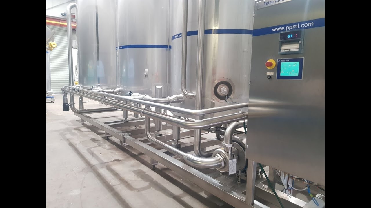 4-Tank & 1-Channel Skid Mounted CIP System with Pumps, Valves ...