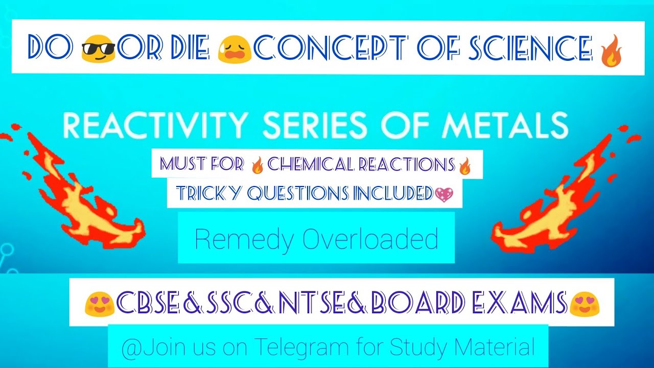 Class 10-Reactivity Series of Metals _Must for Chemical Reactions and ...