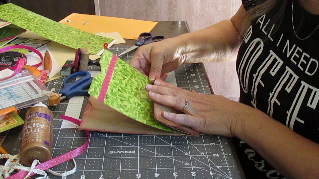 Scrapbooking "Creating your own" tutorial #6 Paper bag card - YouTube