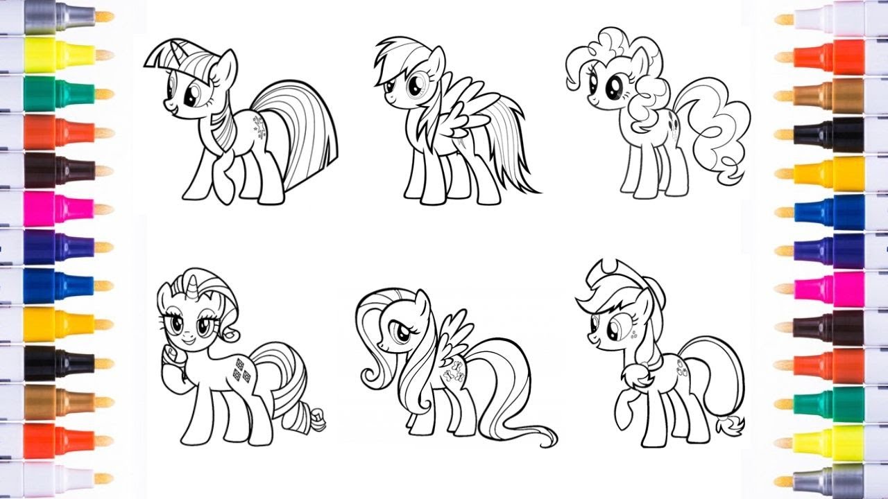 MEWARNAI KUDA PONI. COLORING THE LITTLE PONY. #twilightsparkle #rainbowdash #pinkiepie #rarity ...