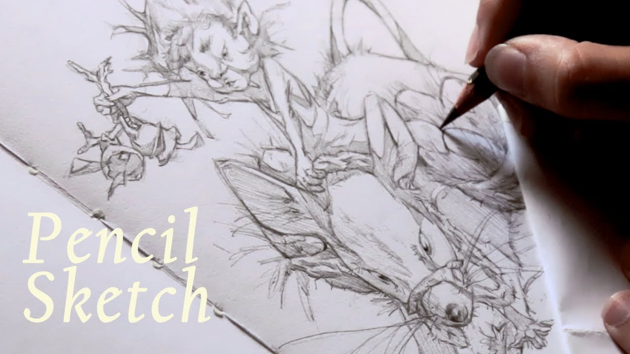 Pencil Sketch | Fantasy Drawing Along - ASMR (NO VOICE) - YouTube