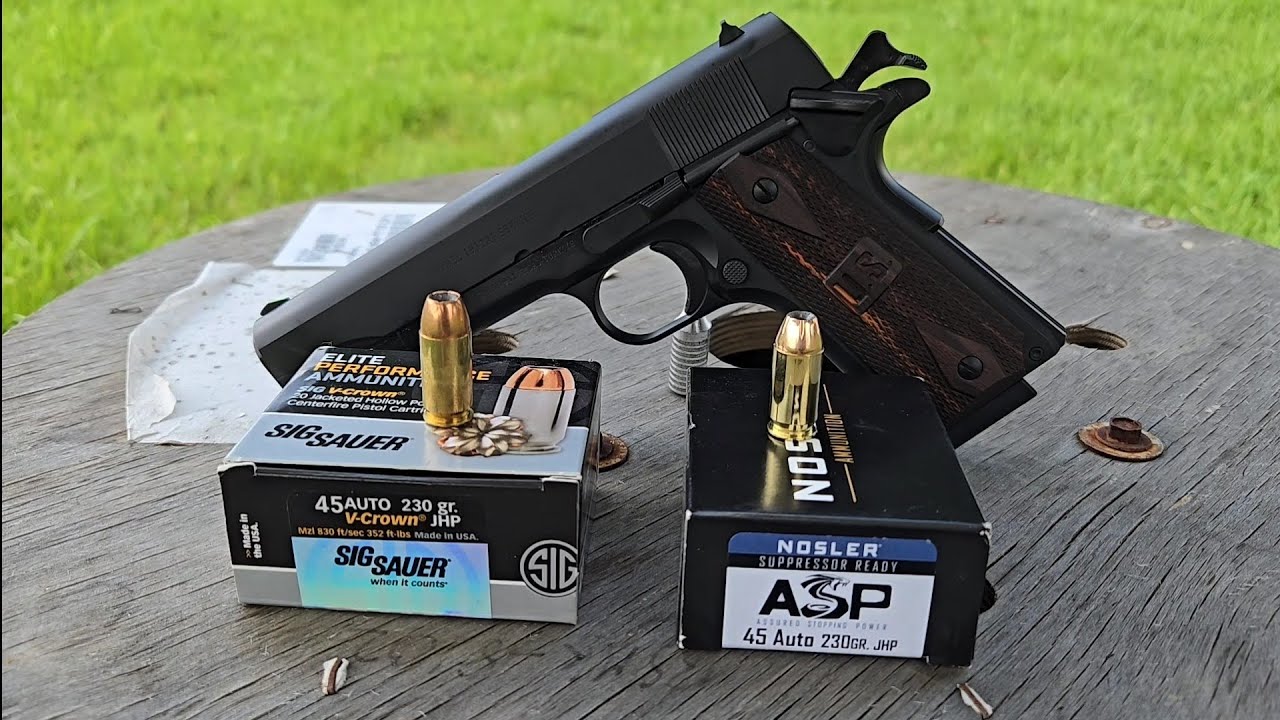 45 acp Sig Sauer 230gr jhp and 45 acp Nosler 230gr jhp ballistic gel ...