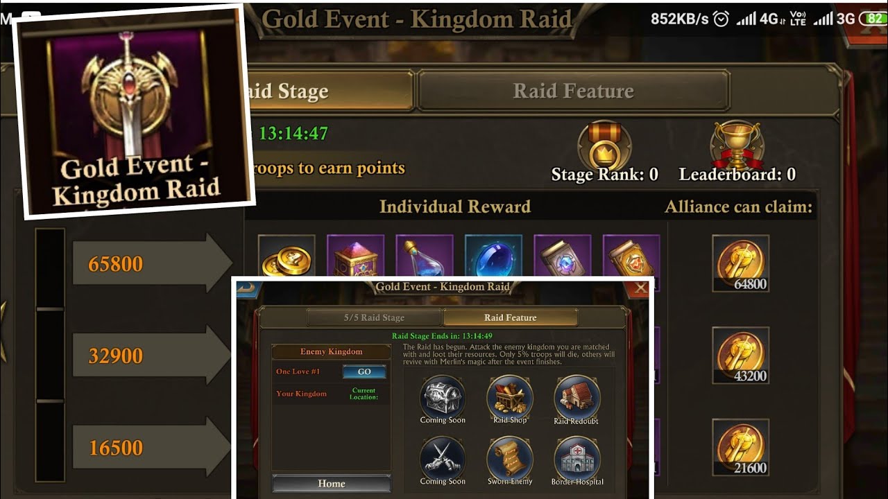 KINGDOM RAID GOLD EVENT - Cross Kingdom Gold Event - Update 6.3 - King ...