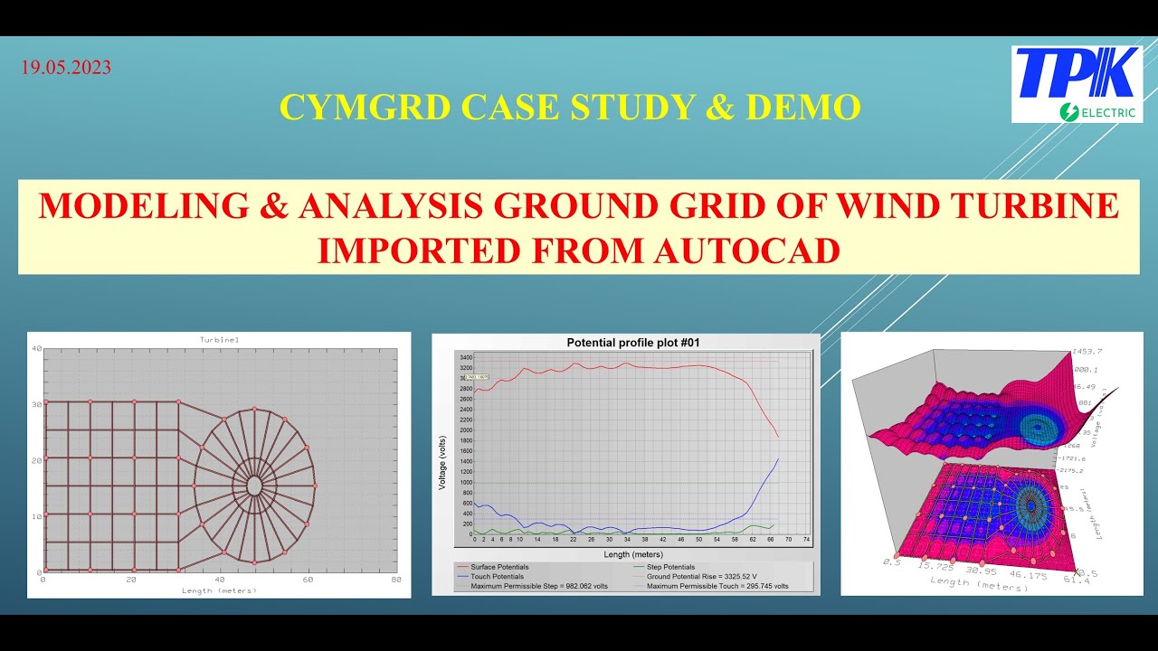 CYMGRD Software: Modeling & analysis ground grid of wind turbine imported from autocad - YouTube