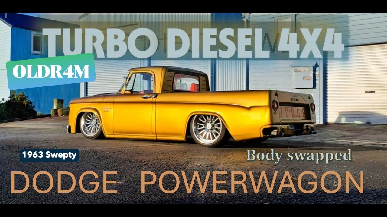 OLDR4M. 63 Dodge Ram Sweptline Powerwagon, 4X4 Turbo Diesel, Behind the ...