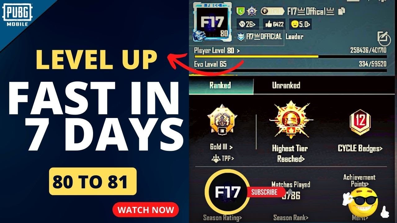 LEVEL UP FAST | 80 TO 81 LEVEL IN PUBG MOBILE | MAX LEVEL 100 - YouTube