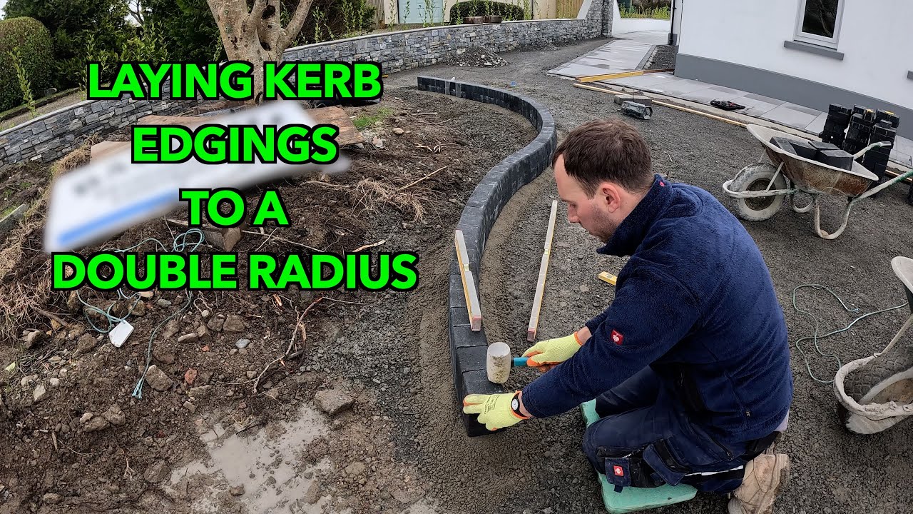 Laying curved path edgings (boring content!) - YouTube