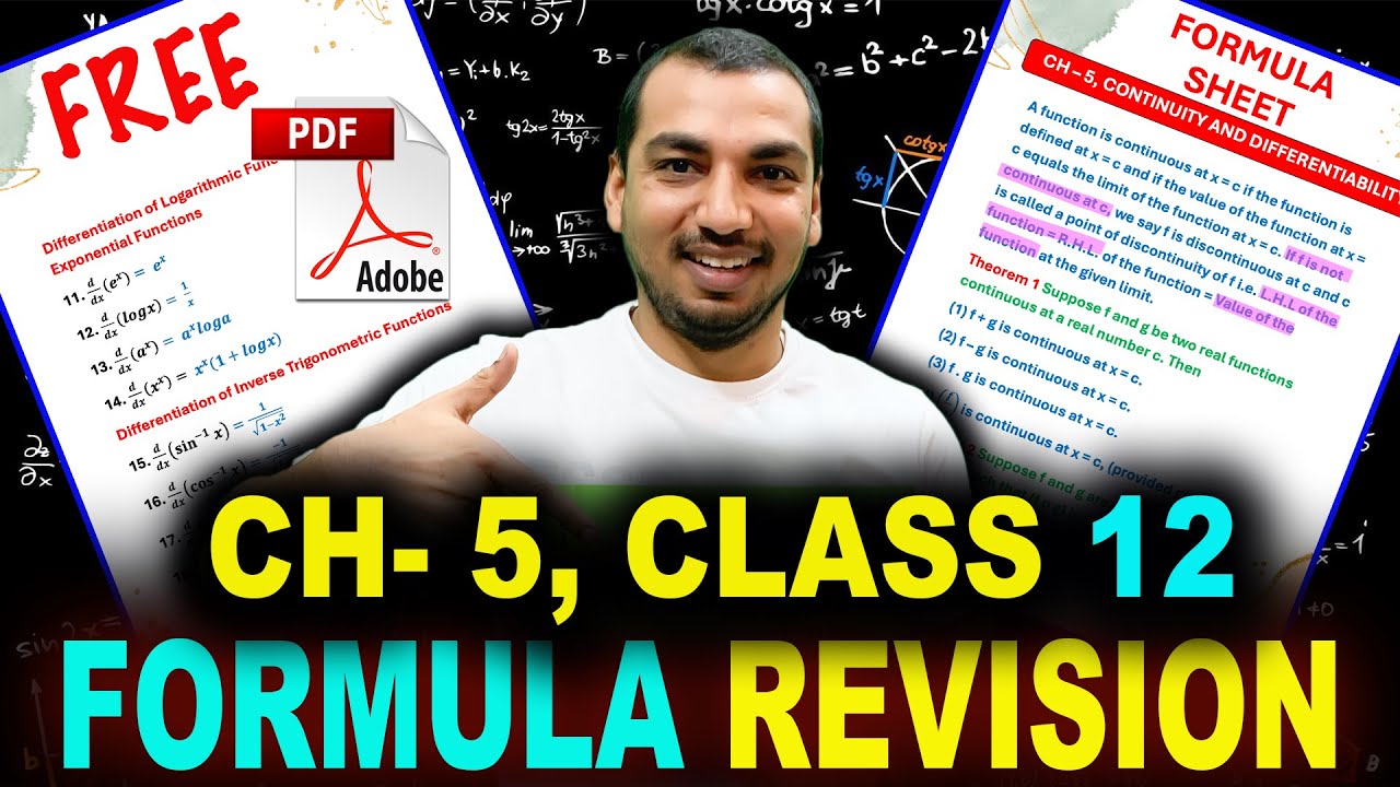 CH 5 Formula Revision One Shot || Formula Sheet Ch 5 Class 12 || CBSE ...