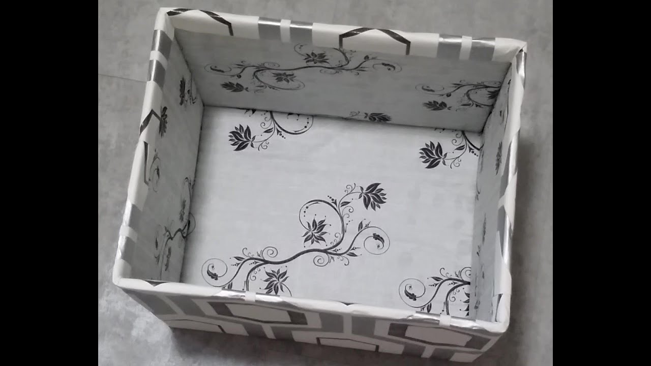 Making a storage box to size from cardboard and wallpaper #2 ...