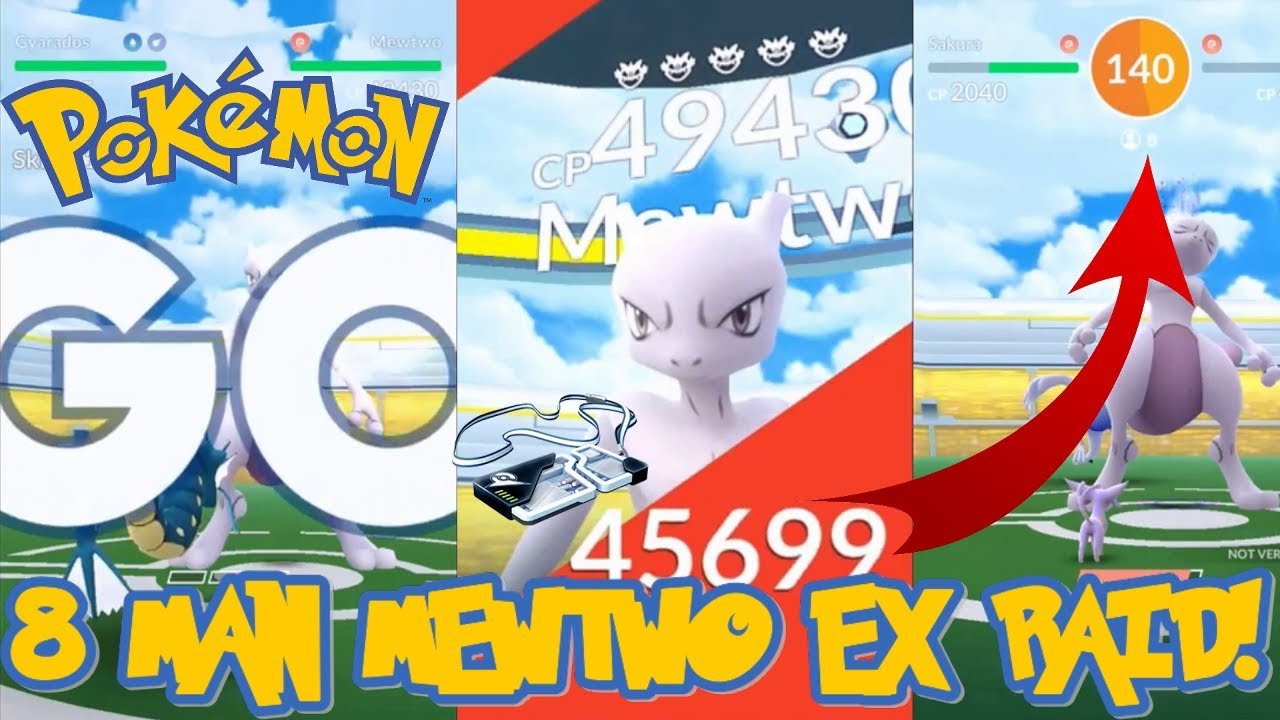 POKEMON GO MEWTWO EX RAID DAY, WITH ONLY 8 PEOPLE, PLUS RAYQUASSA RAID ...