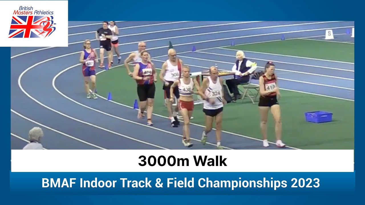 BMAF Indoor Championships 2023 - 3000m Walk - M70up and WALL followed ...