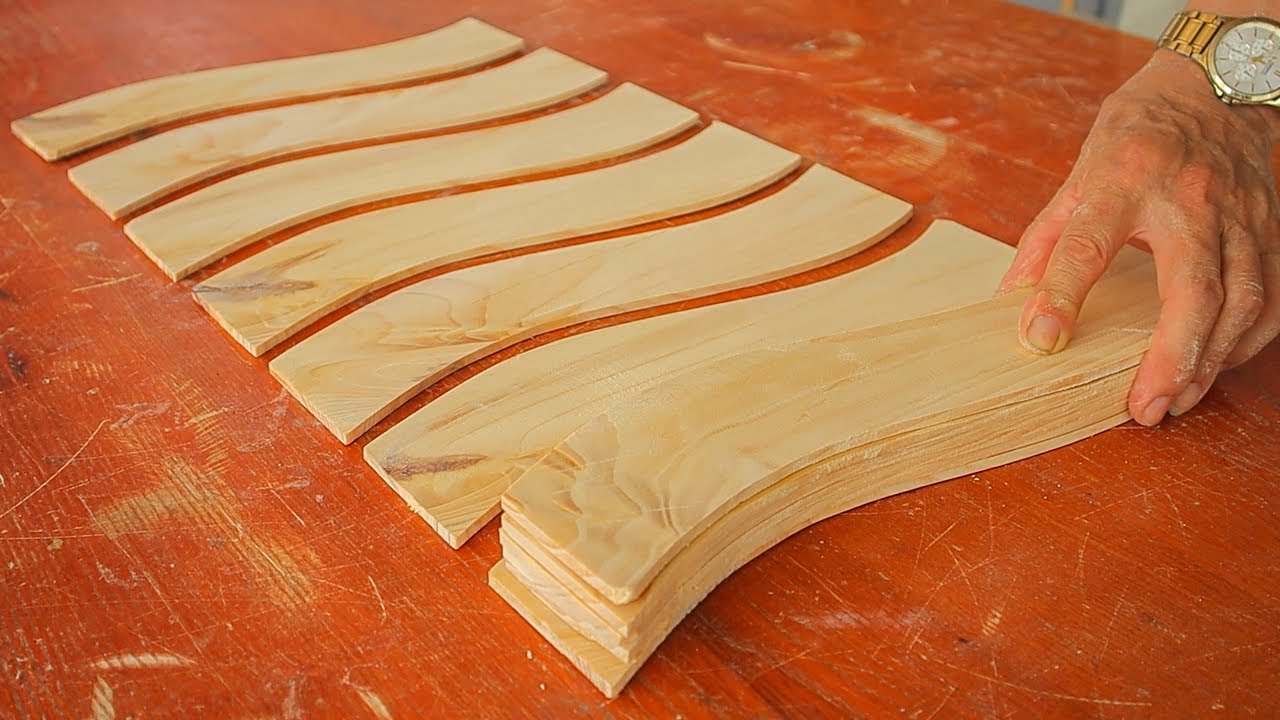 Very Unique Woodworking Design Project From Wood Strips / A Lamp With ...