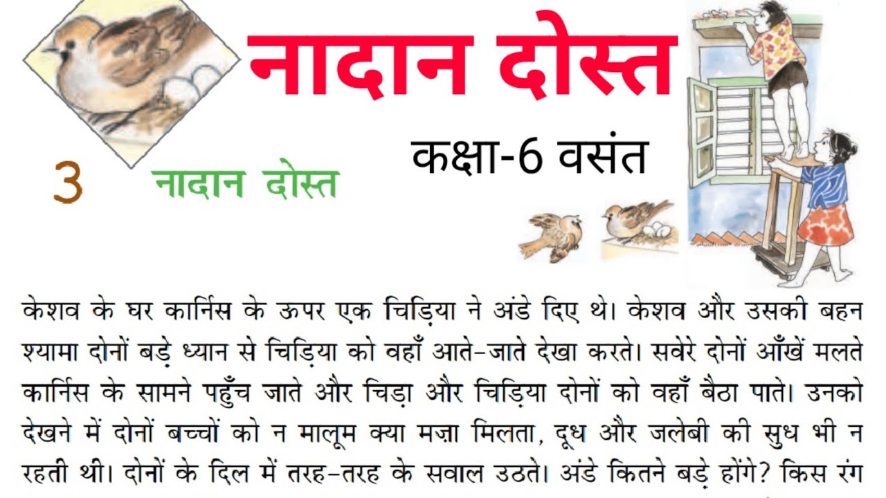 नादान दोस्त|| Nadaan Dost Full Explanation || Class 6th हिंदी Chapter 3 ...
