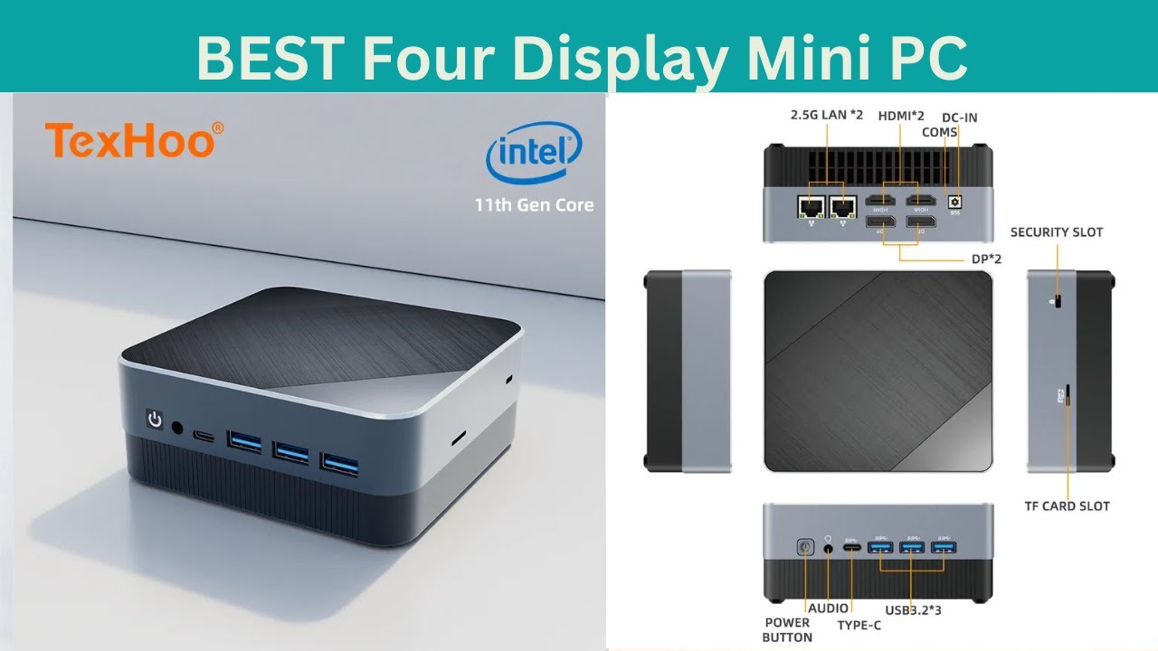 Four Display Mini PC Intel Tiger Lake Corei3 i5 i7 4C/8T Pocket Dual DP ...