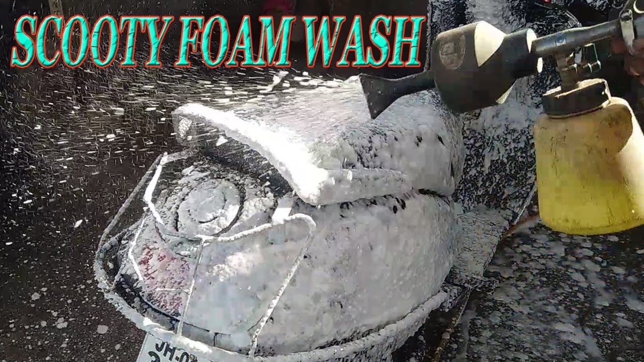 Foam washing 2 wheeler/scooty foam wash - YouTube