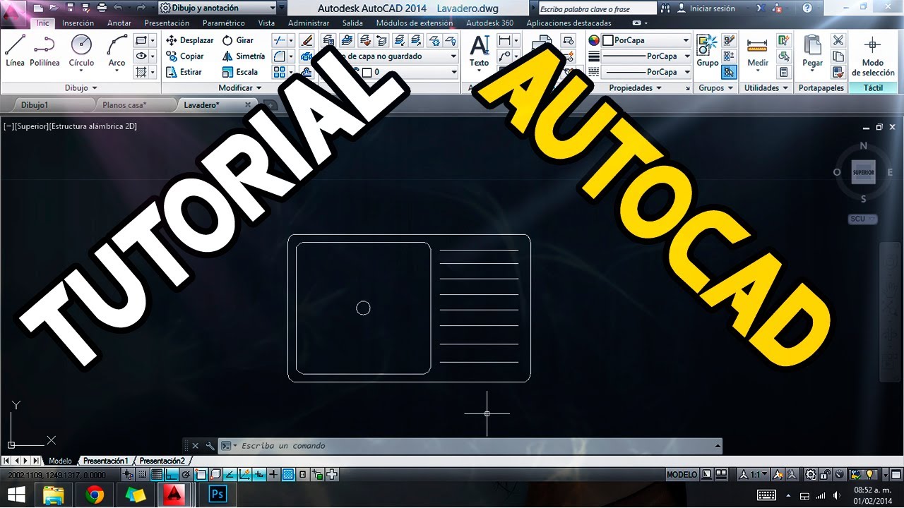 AutoCAD |Dibujar un lavadero en 2d| Videotutorial - YouTube