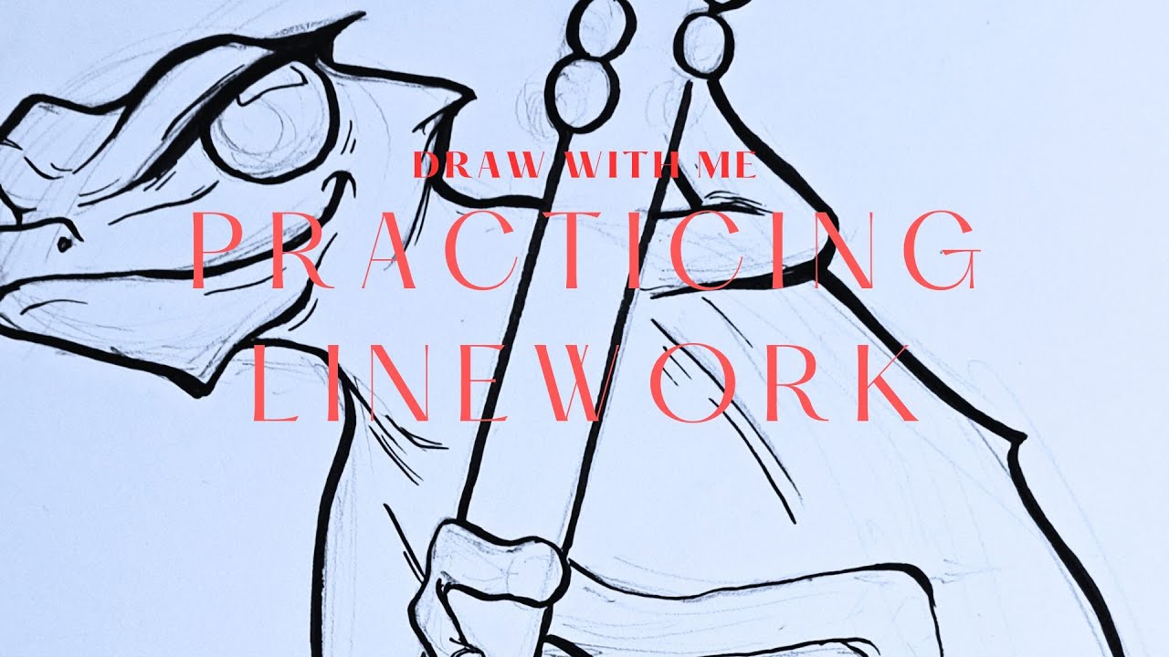 Draw with me: Linework practice Gecko #linedrawing #sketchbook - YouTube