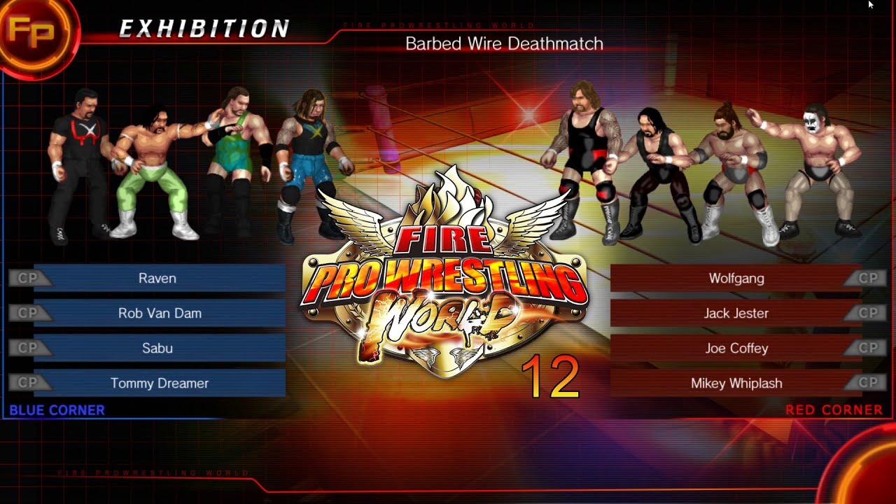 Fire Pro Wrestling World [012] Team ECW vs. Team ICW (Barbed Wire ...