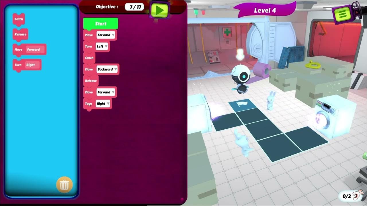 Rabbids Coding! Level 4 #games #rabbidscoding #rabbids #pcgaming - YouTube
