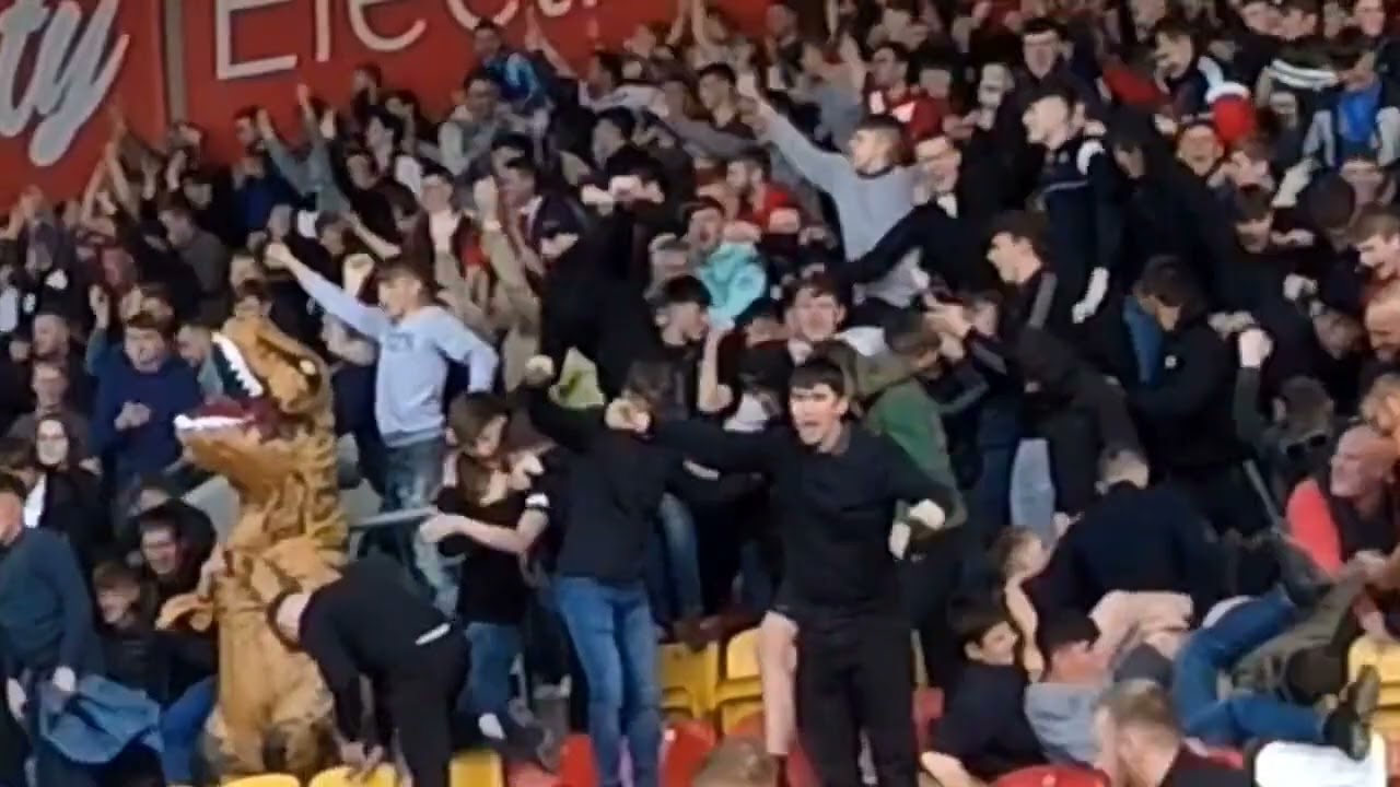 York City FC fans celebrating promotion to National League - YouTube