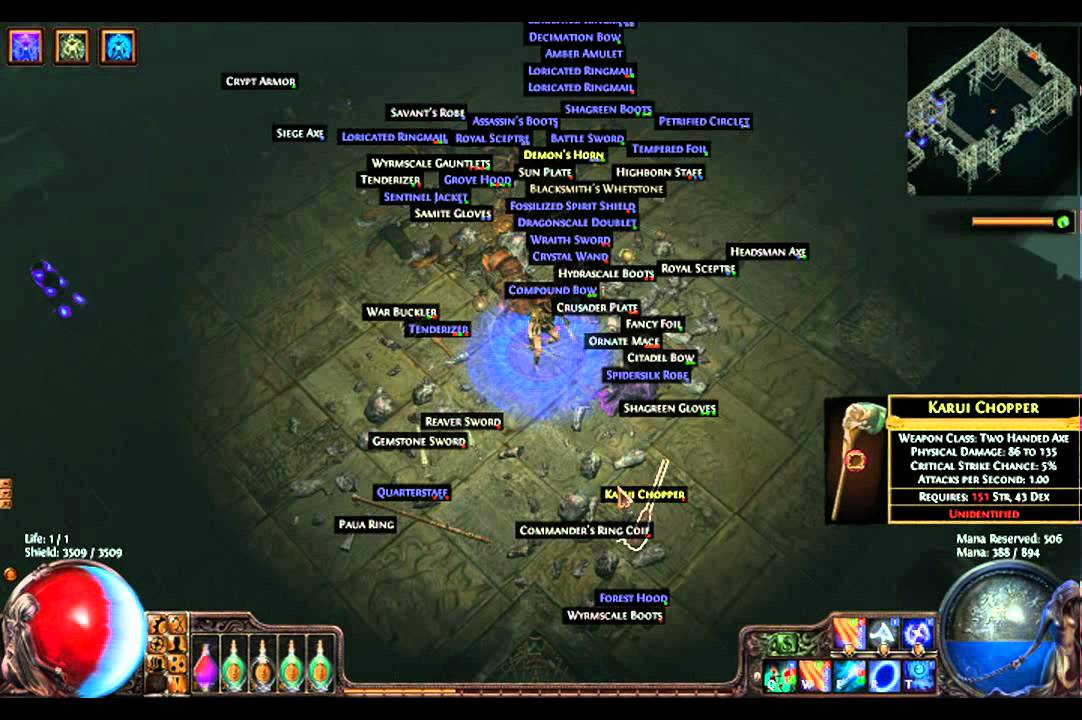 Path of exile Map boss [vaal ruins] 2/2/2/2 build - YouTube