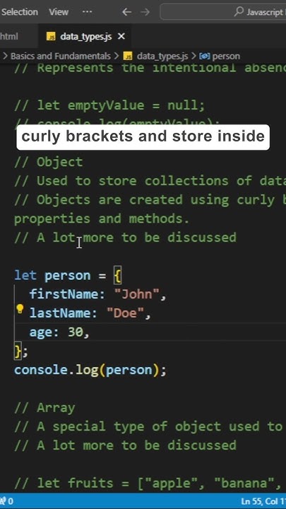 Object Data Type In Javascript Javascript Objects Webdevelopment Coding Programming