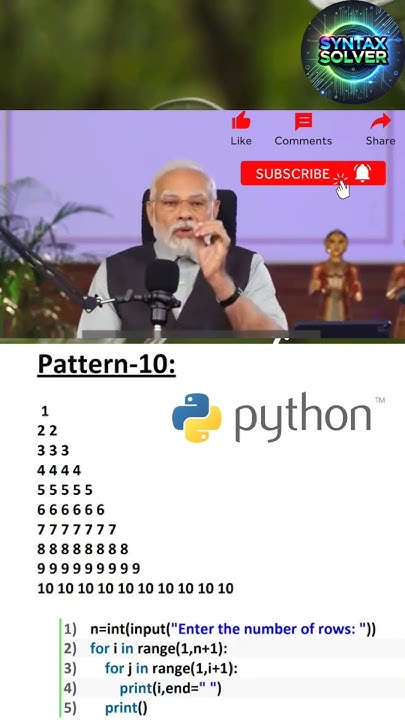 Python Basic Patterns Coding Datastructuresandalgorithmsinpython Programming Viral Youtube